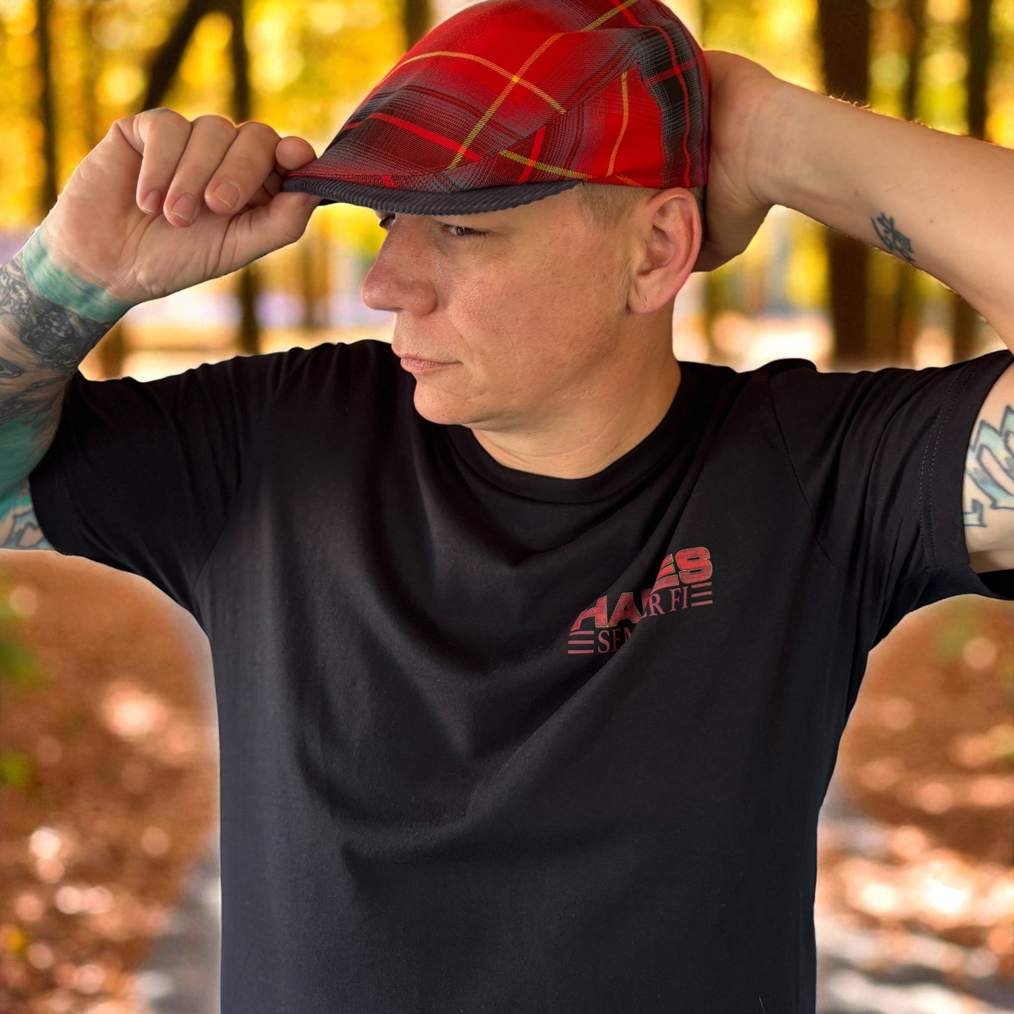 Teufel Hunden Flannel Flat Cap | FunkyBrims x Hales Collab